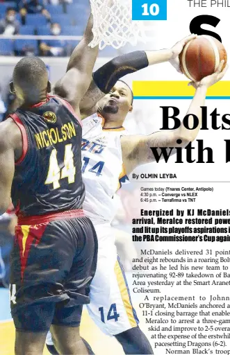 Bolts jolt Dragons with boost from KJ - PressReader