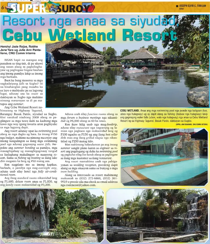 Resort nga anaa sa siyudad, Cebu Wetland Resort - PressReader