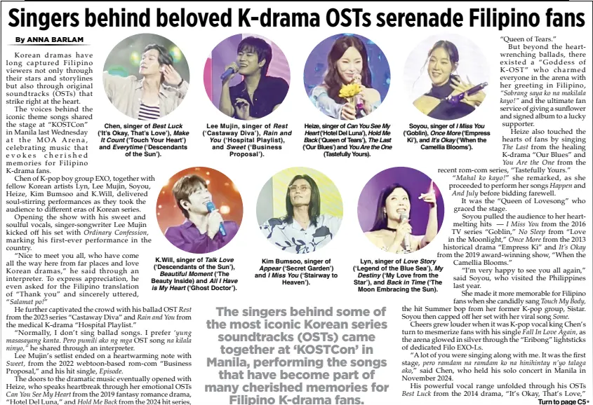 Singers behind beloved K-drama OSTs serenade Filipino fans - PressReader