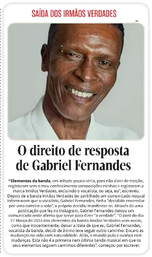 O direito de resposta de Gabriel Fernandes - PressReader
