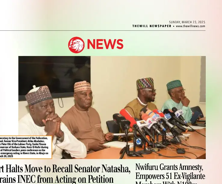 Court Halts Move to Recall Senator Natasha, Restrains INEC from Acting on Petition - PressReader