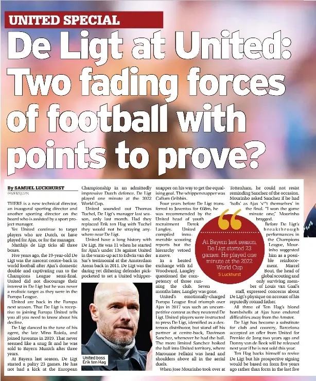 De Ligt at United: Two fading forces of football with points to prove? - PressReader