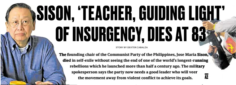 SISON, ‘TEACHER, GUIDING LIGHT’ OF INSURGENCY, DIES AT 83 - PressReader