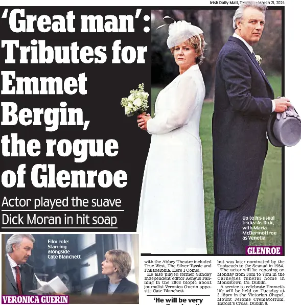 ‘Great man’: Tributes for Emmet Bergin, the rogue of Glenroe - PressReader