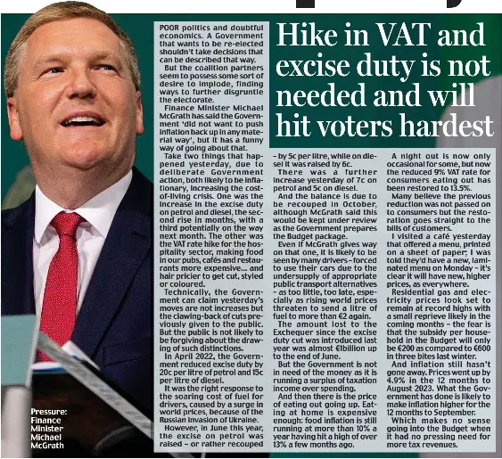 Hike in VAT and excise duty is not needed and will hit voters hardest - PressReader