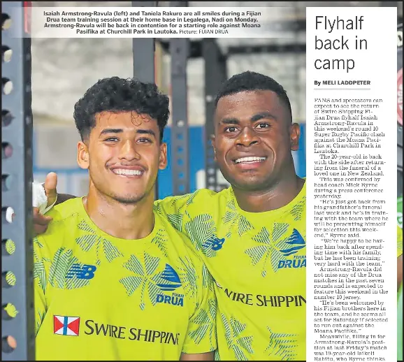 Flyhalf back in camp - PressReader