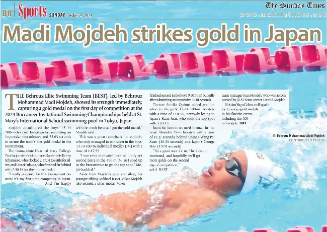 Madi Mojdeh strikes gold in Japan - PressReader