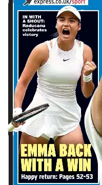 EMMA BACK WITH A WIN - PressReader