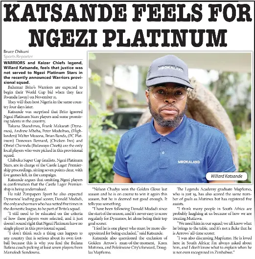 KATSANDE FEELS FOR NGEZI PLATINUM - PressReader