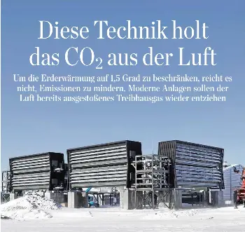 Diese Technik holt das CO2 aus der Luft - PressReader