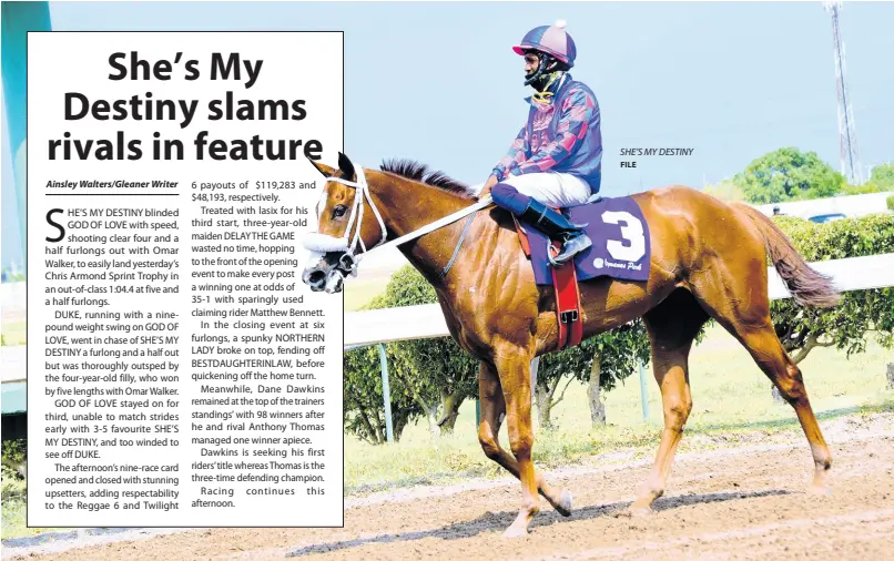 She’s My Destiny slams rivals in feature - PressReader