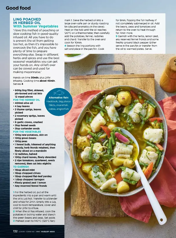 LING POACHED IN HERBED OIL With Summer Vegetables - PressReader