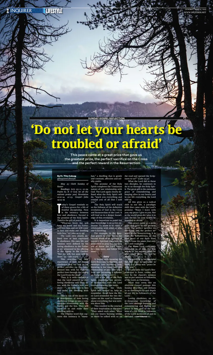 ‘Do not let your hearts be troubled or afraid’ - PressReader