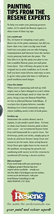 PAINTING TIPS FROM THE RESENE EXPERTS - PressReader