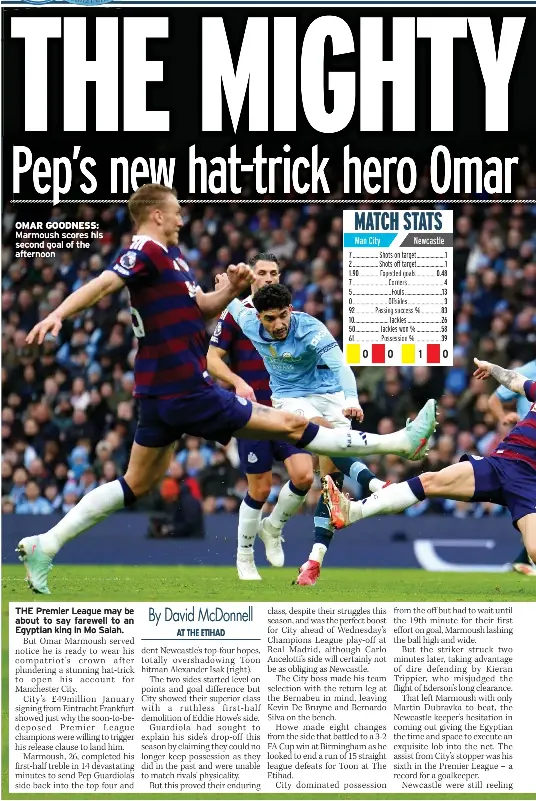 THE MIGHTY Pep’s new hat-trick hero Omar MOUSH! - PressReader