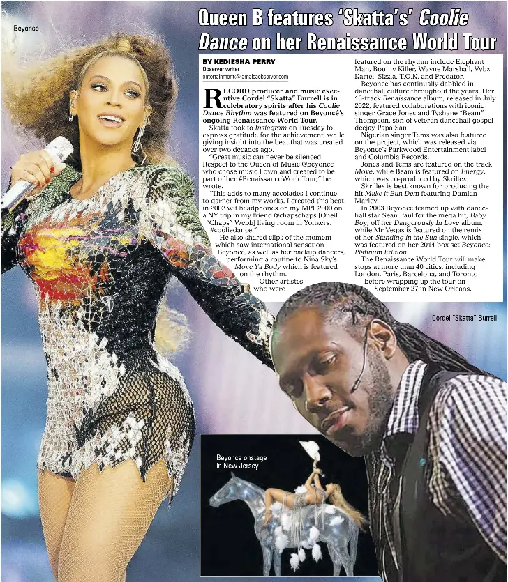 Queen B features ‘Skatta’s’ Coolie Dance on her Renaissanc­e World Tour - PressReader