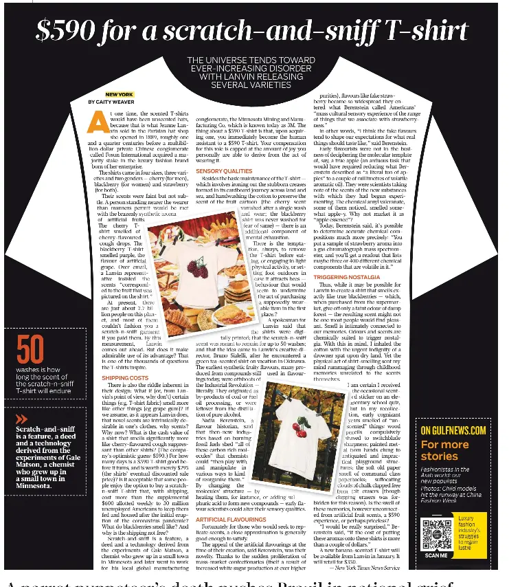 $ 590 for a scratch- and- sniff T- shirt - PressReader