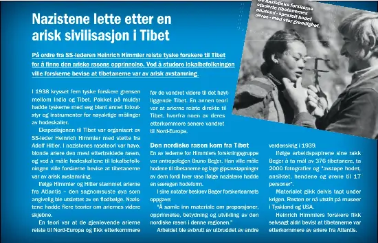 Nazistene lette etter en arisk sivilisasj­on i Tibet - PressReader