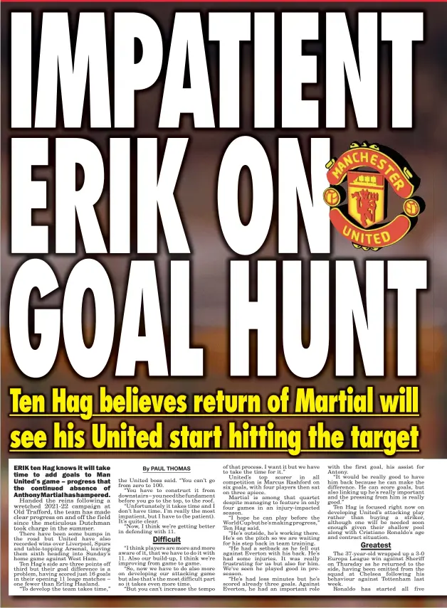 IMPATIENT ERIK ON GOAL HUNT - PressReader