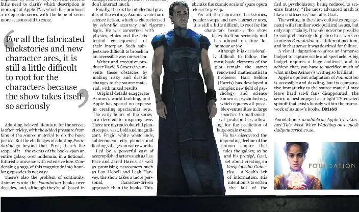 Apple TV’s shaky Foundation For all the fabricated backstorie­s and new ...