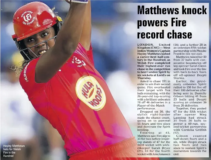 Matthews knock powers Fire record chase - PressReader