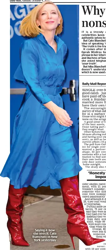 Why the idea of ‘my truth’ is a nonsense, by Cate Blanchett - PressReader