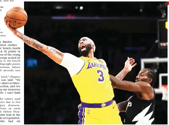 Lakers snap 11-game losing streak in Clippers rivalry - PressReader