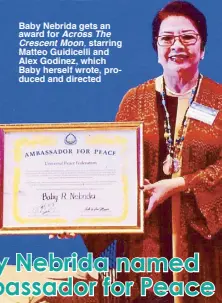 Baby Nebrida named Ambassador for Peace - PressReader