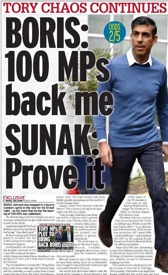 BORIS: 100 MPs2/5 back me SUNAK: Prove it - PressReader