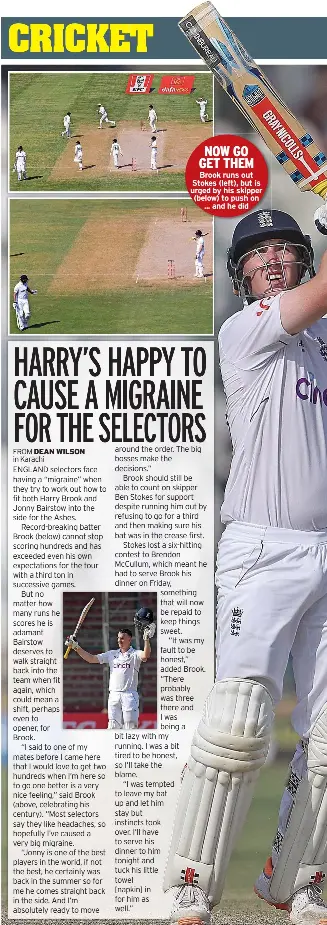 HARRY’S HAPPY TO CAUSE A MIGRAINE FOR THE SELECTORS - PressReader