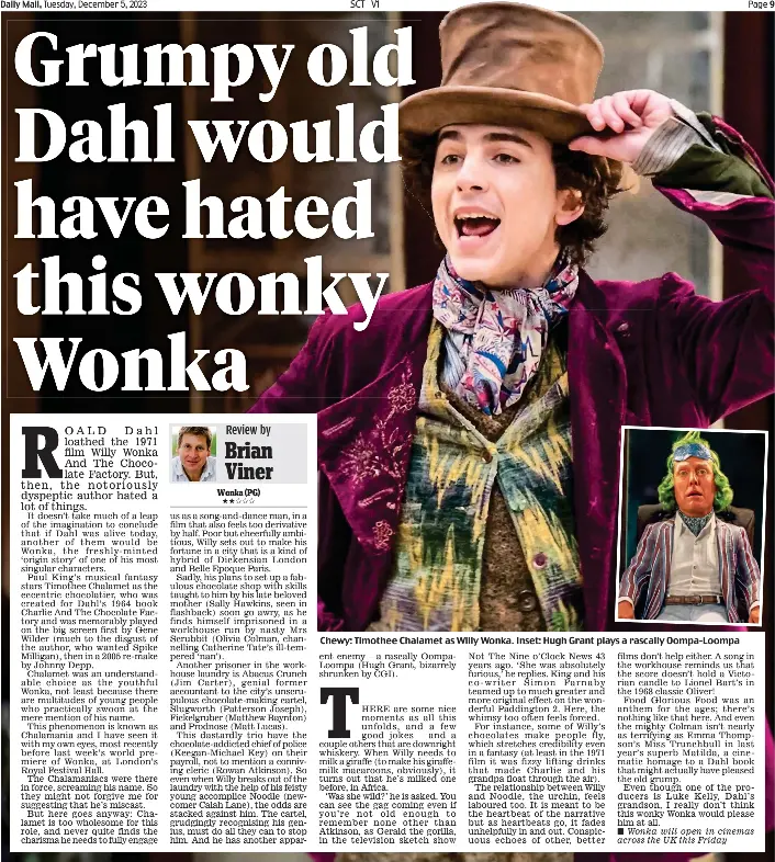 Grumpy old Dahl would have hated this wonky Wonka - PressReader