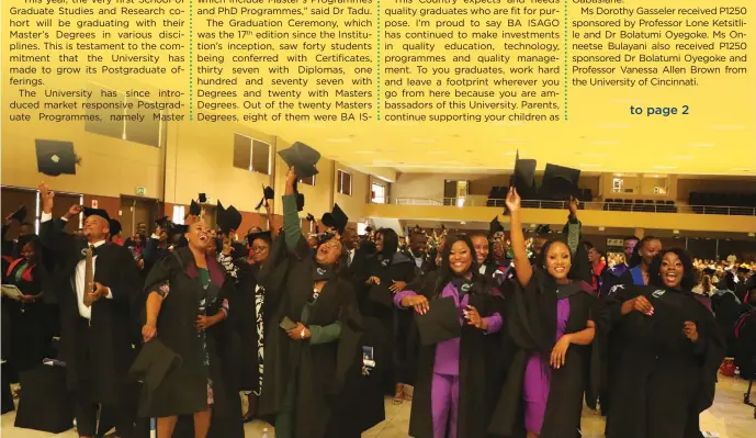 BA ISAGO UNIVERSITY GRADUATES 274 STUDENTS AT ITS 17TH GRADUATION ...