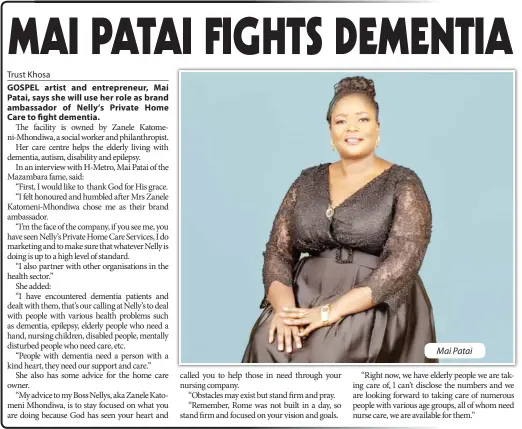 MAI PATAI FIGHTS DEMENTIA - PressReader