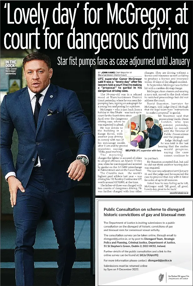 ‘Lovely day’ for Mcgregor at court for dangerous driving - PressReader