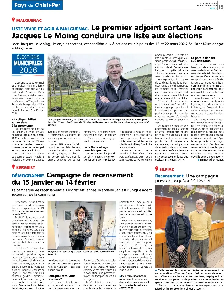 Le premier adjoint sortant JeanJacque­s Le Moing conduira une liste aux ...