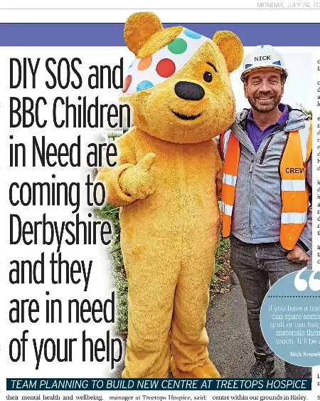 DIY SOS and BBC Children in Need are coming to Derbyshire and they are in need of your help ...