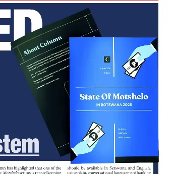UNBANKED SAVINGS Motshelo central to informal financial system ...