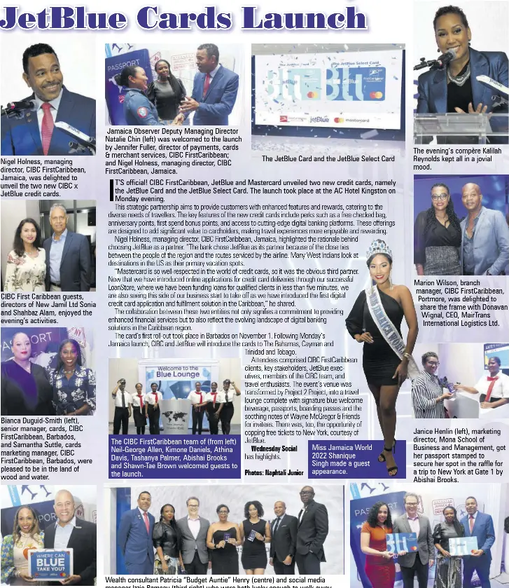 CIBC Firstcarib­bean, Jamaica Jetblue Cards Launch - PressReader