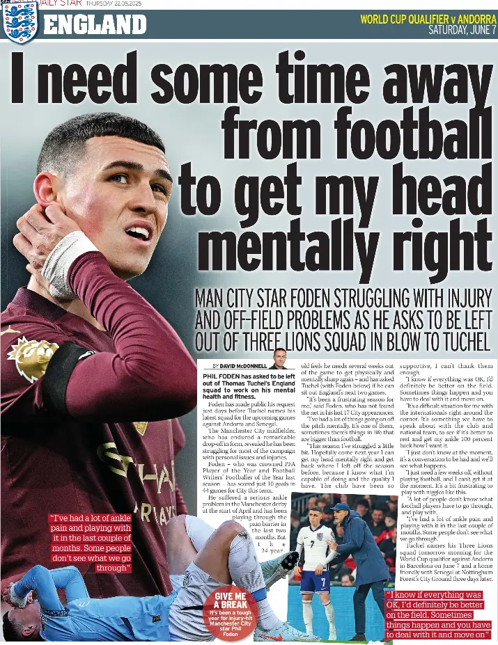 I need some time away from football to get my head mentally right - PressReader