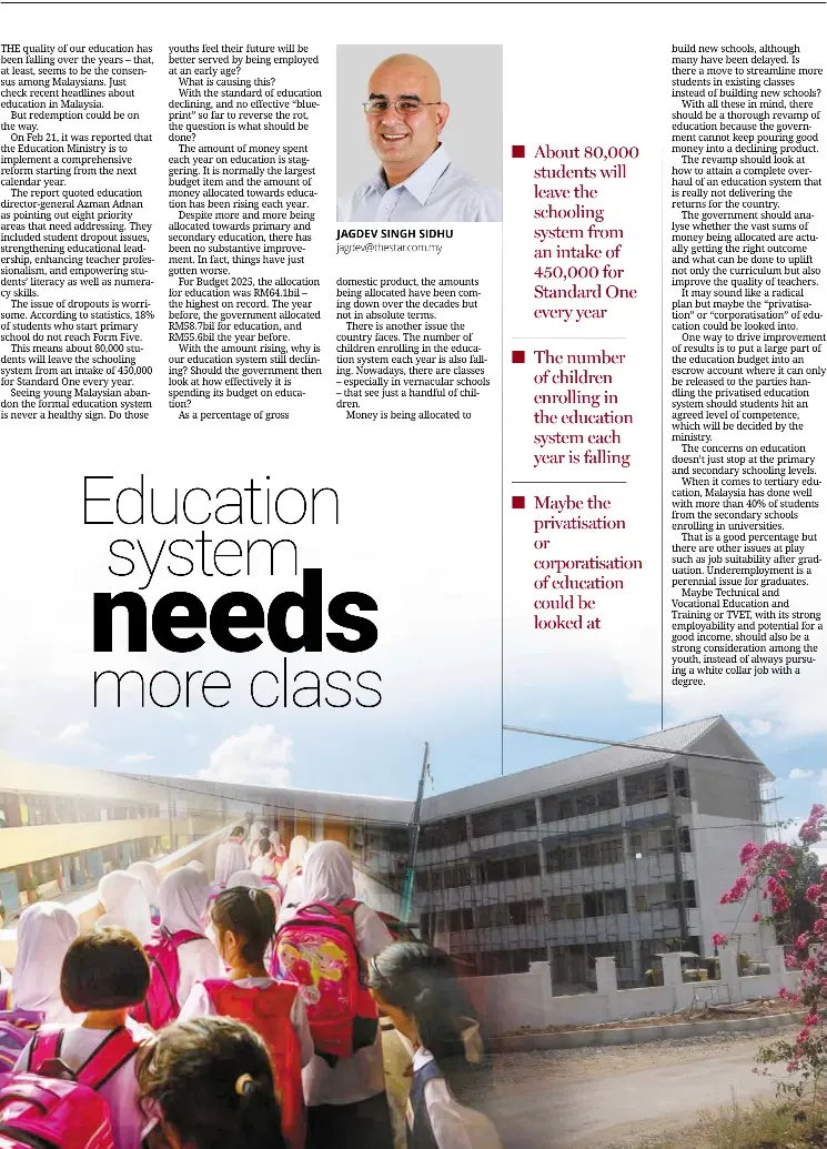 Education system needs more class - PressReader