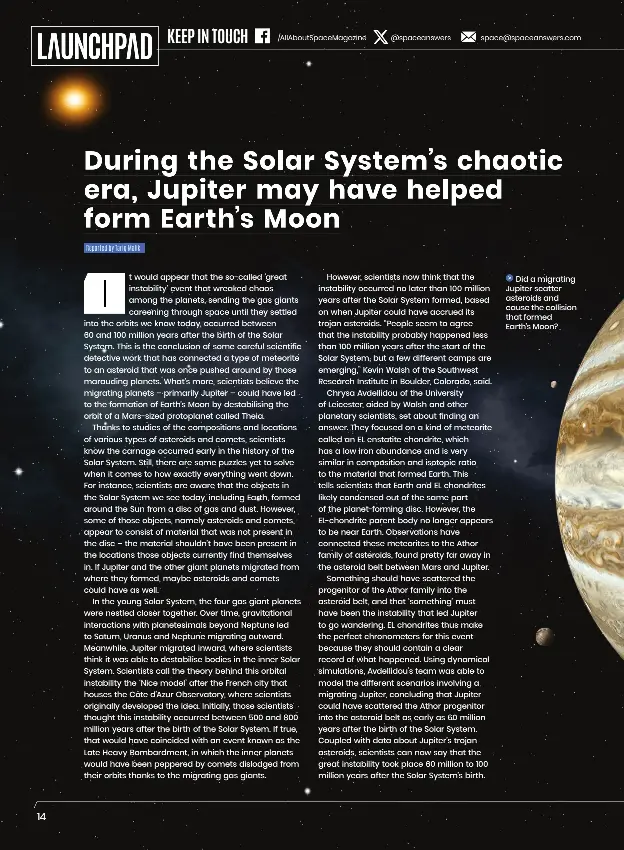 During the Solar System’s chaotic era, Jupiter may have helped form Earth’s Moon - PressReader