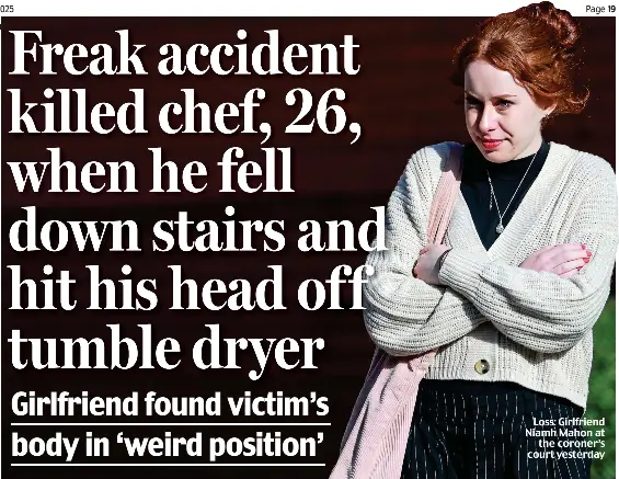 Freak accident killed chef, 26, when he fell down stairs and hit his head off tumble dryer ...
