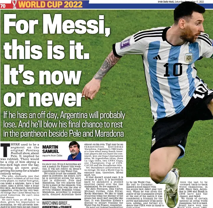 For Messi, this is it. It’s now or never - PressReader
