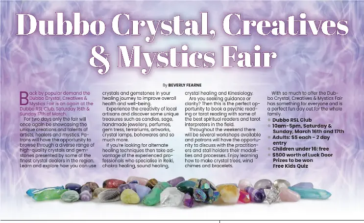 Dubbo Crystal, Creatives & Mystics Fair - PressReader