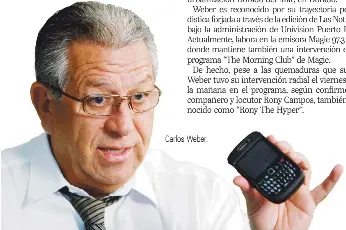 Carlos Weber recibe apoyo tras accidente - PressReader