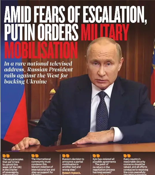 Russia warns nuclear threat not a bluff, mobilises troops - PressReader