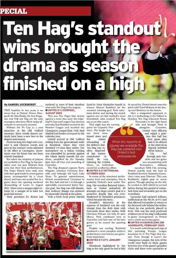 Ten Hag’s standout wins brought the drama as season finished on a high - PressReader