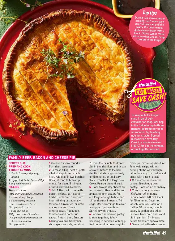 FAMILY BEEF, BACON AND CHEESE PIE - PressReader