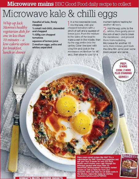 Microwave kale & chilli eggs - PressReader