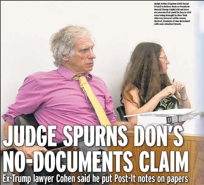 JUDGE SPURNS DON’S NO-DOCUMENTS CLAIM - PressReader